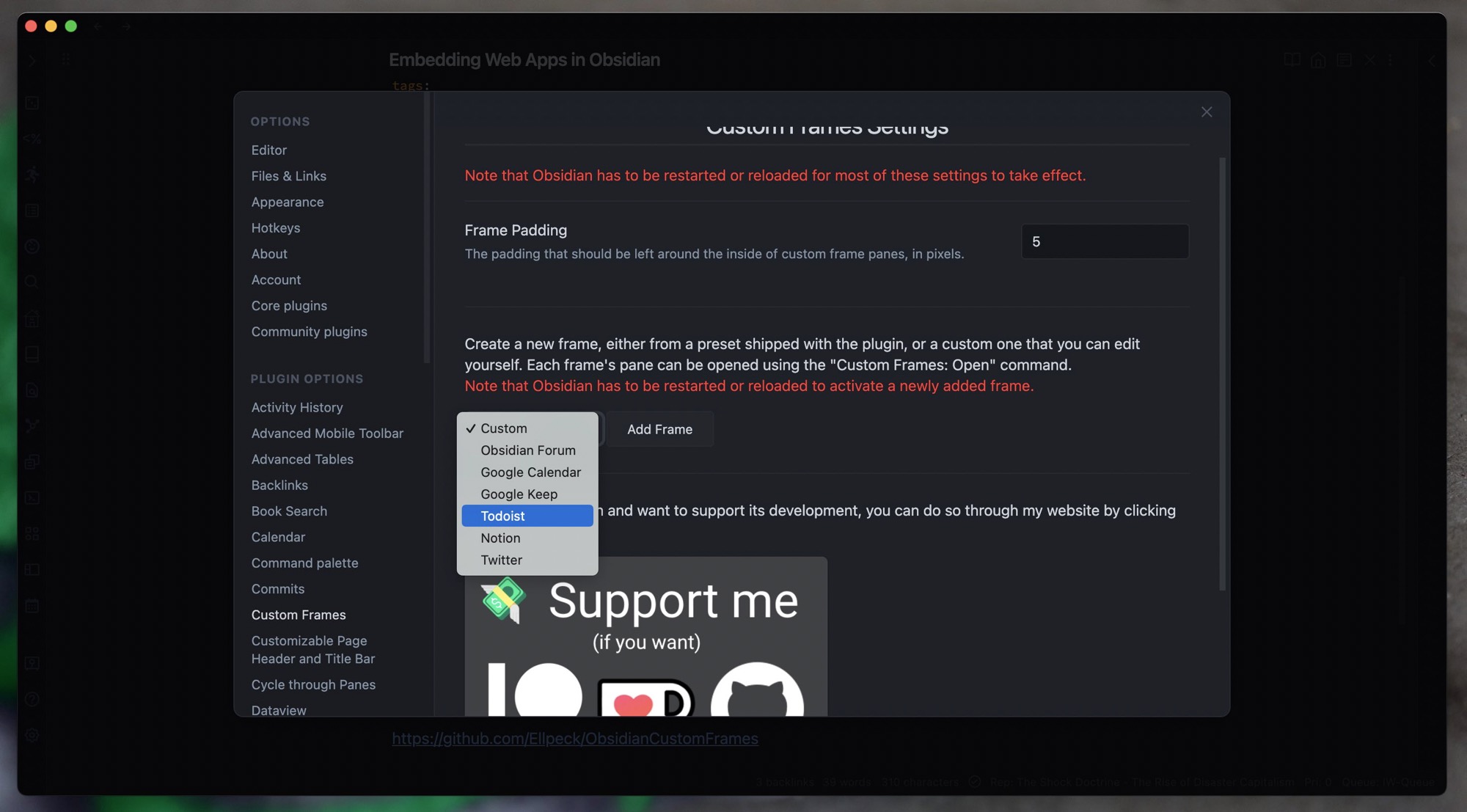 Embed Web Apps in Obsidian – Curtis McHale