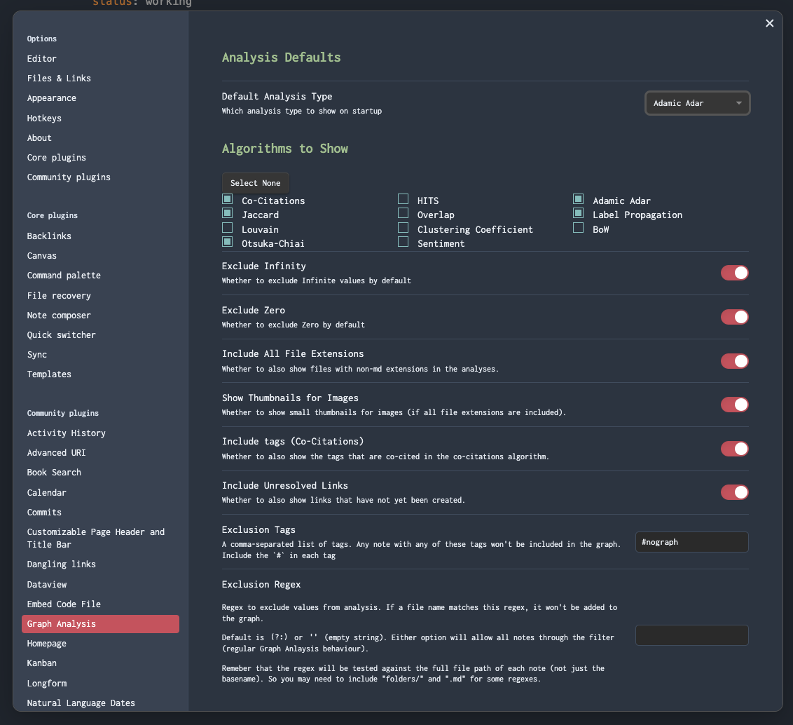 Obsidian Graph Analysis Plugin – Curtis McHale